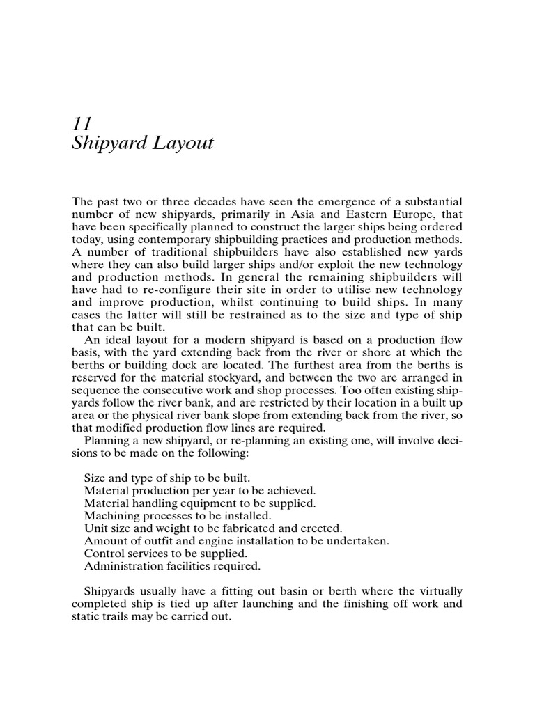 11 Shipyard Layout | PDF | Shipbuilding | Shipyard
