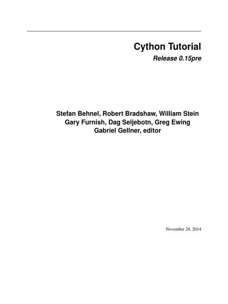 Cython Tutorial | PDF | String (Computer Science) | C (Programming Language)