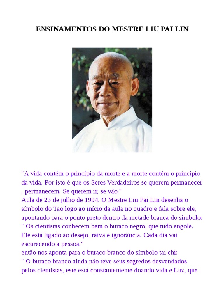 Ensinamentos Do Mestre Liu Pai Lin-5 | PDF | Terra | Vida