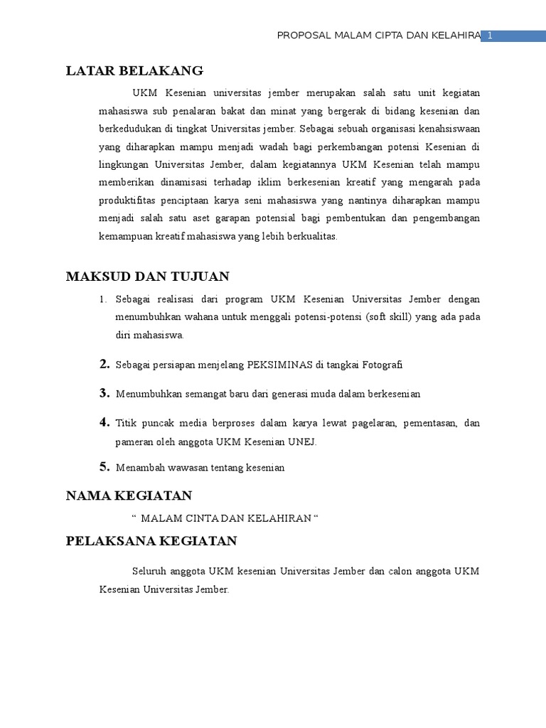 Proposal Ukm | PDF