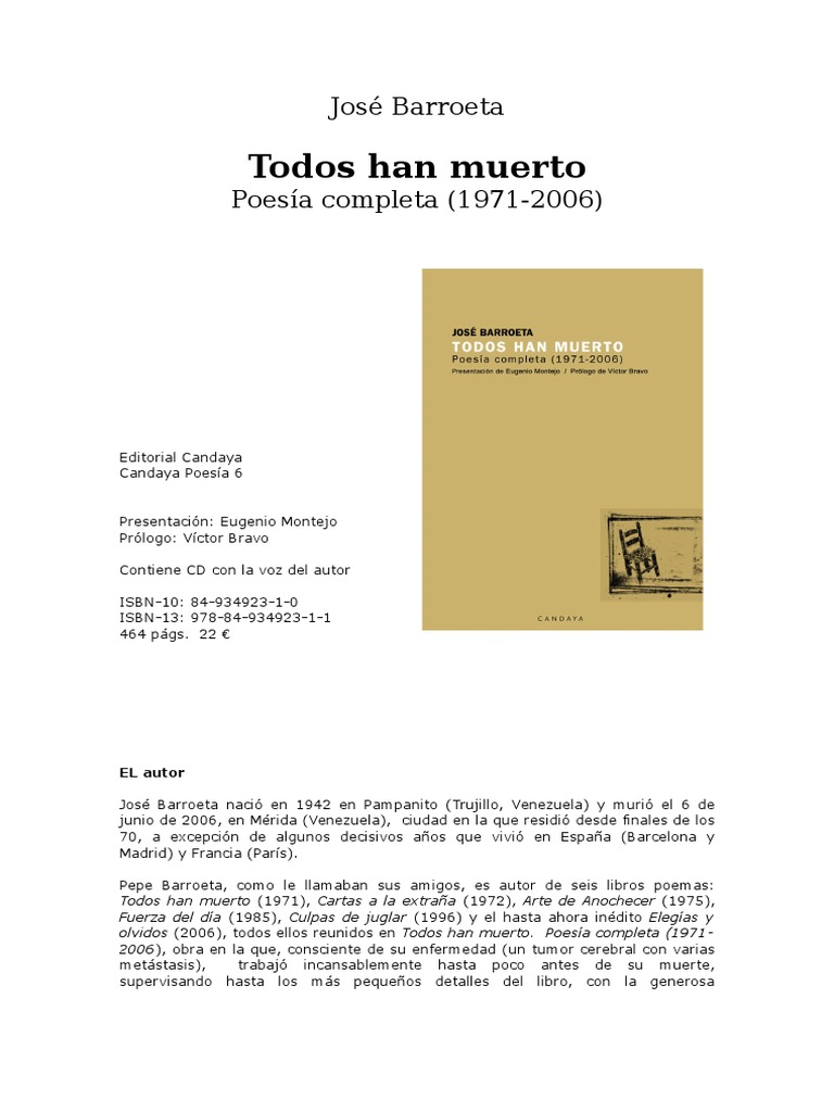 José Barroeta | PDF | Poesía | Venezuela