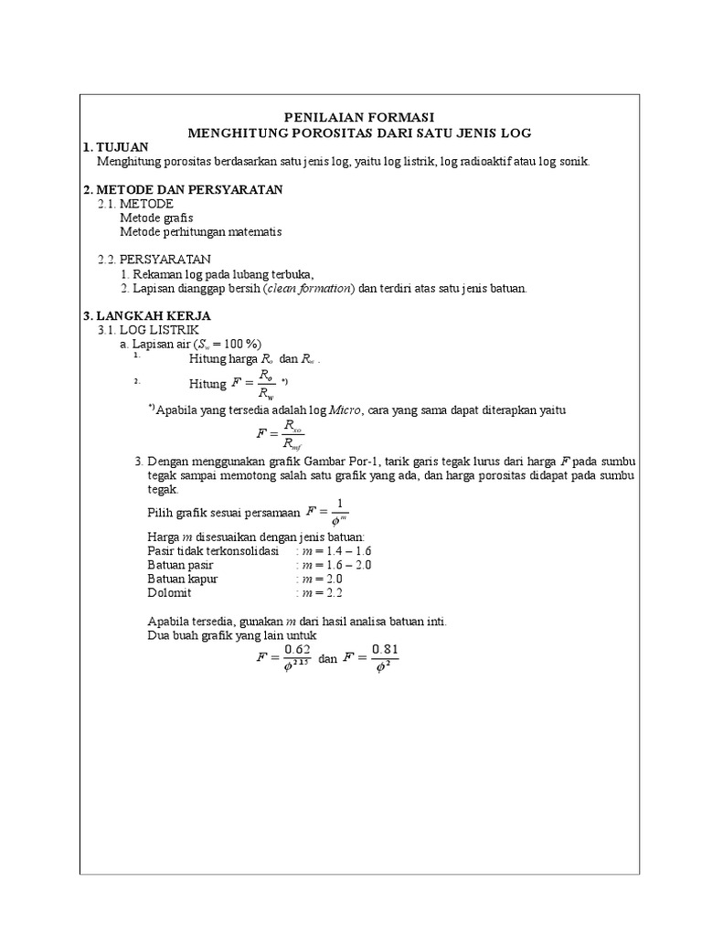 Penilaian Porositas Formasi | PDF