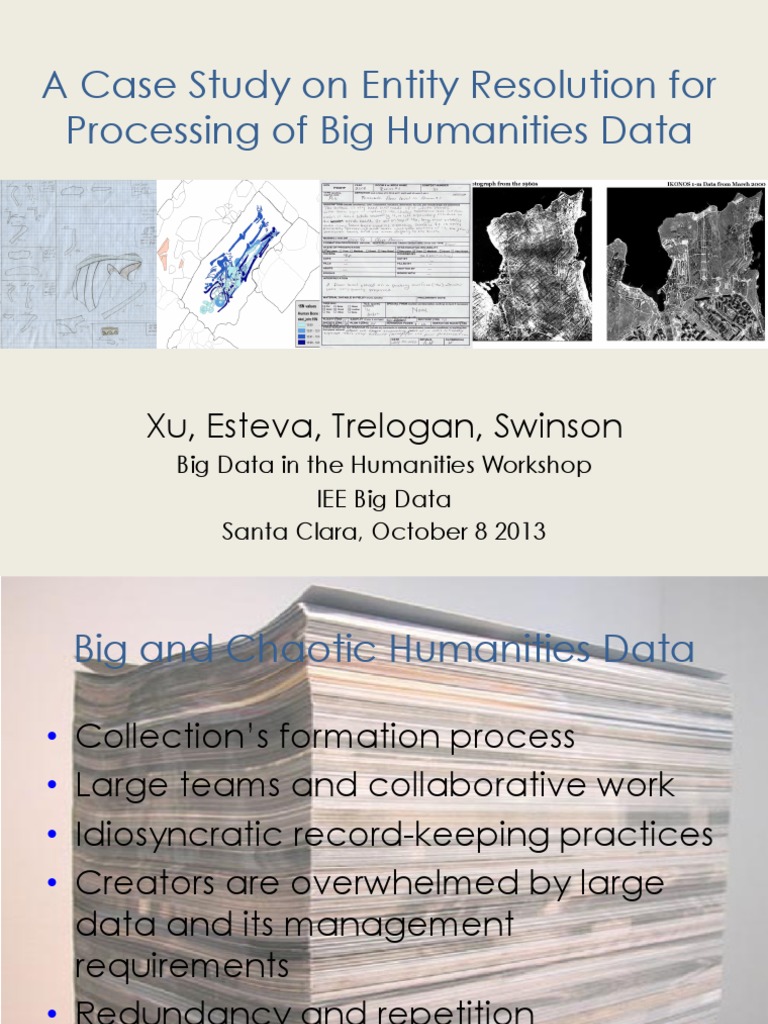 A Case Study On Entity Resolution For Processing of Big Humanities Data ...