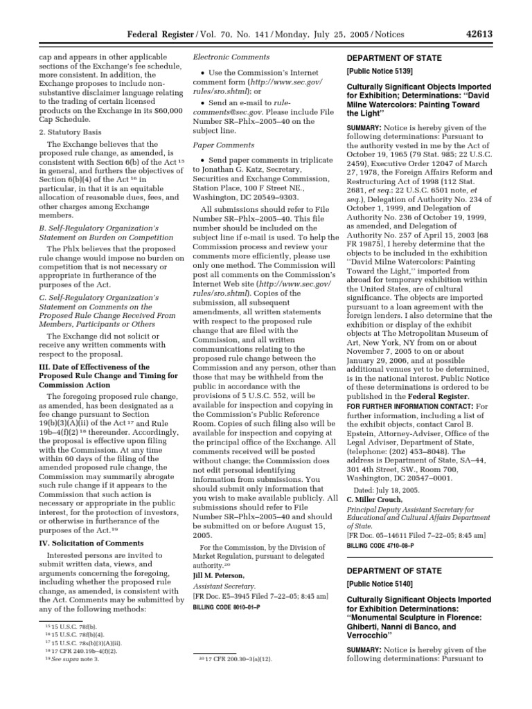 Notice: Culturally Significant Objects Imported For Exhibition ...