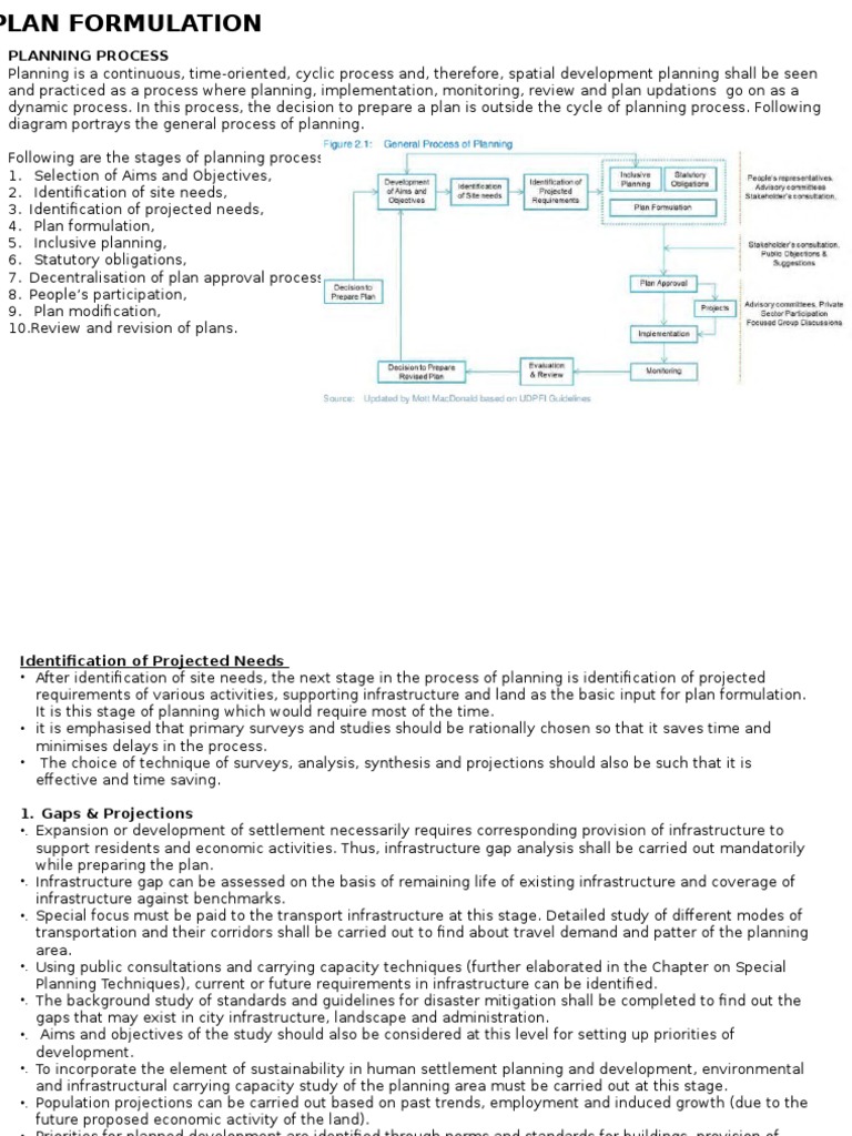 Plan Formulation in Town Planning | PDF | Sustainability | Infrastructure