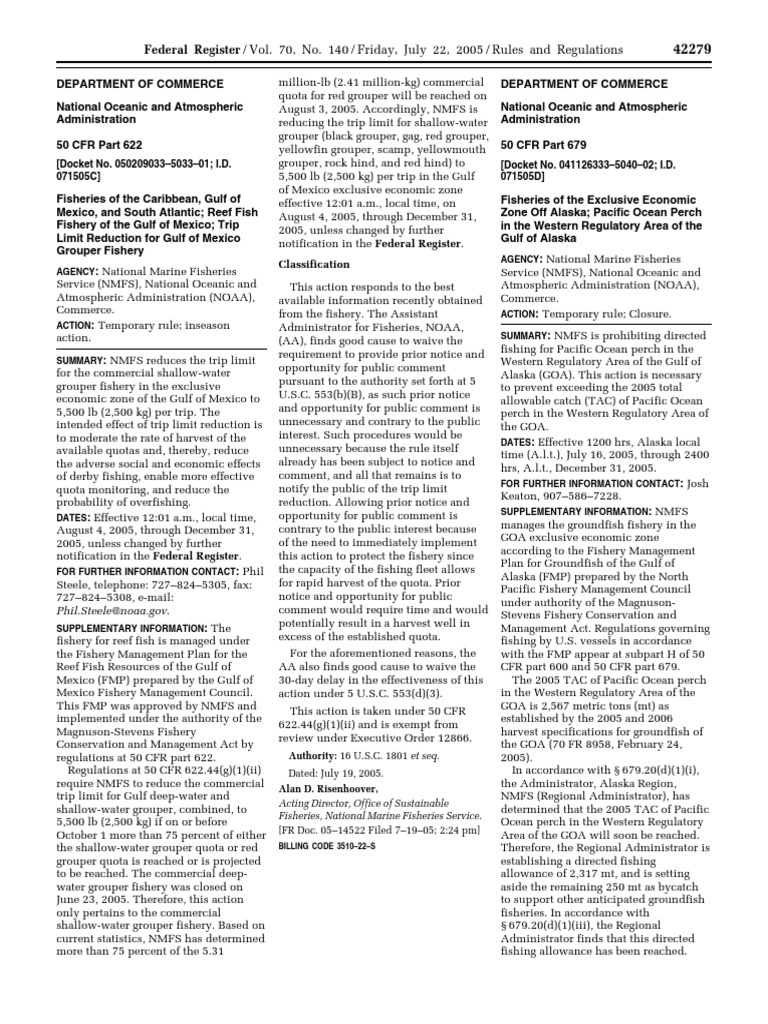 Rule: Fishery Conservation and Management: Alaska Fisheries of ...
