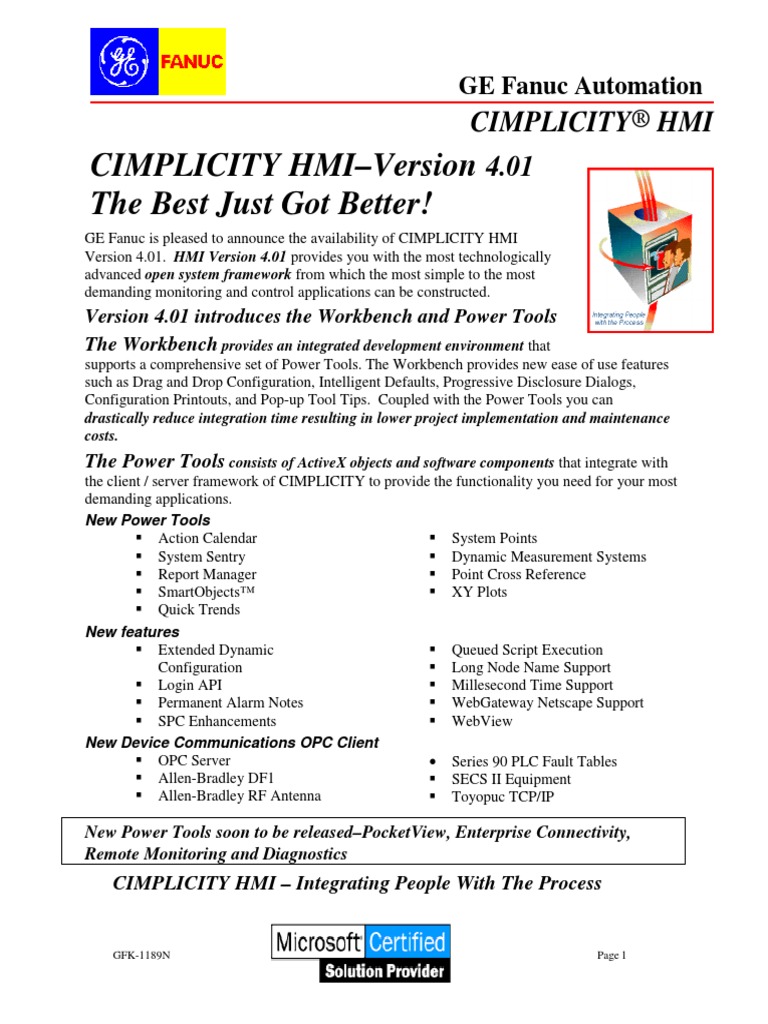 Gfk1189n - CIMPLICITY HMI-Version 4.01 Presentation | PDF | User Interface | Scripting Language