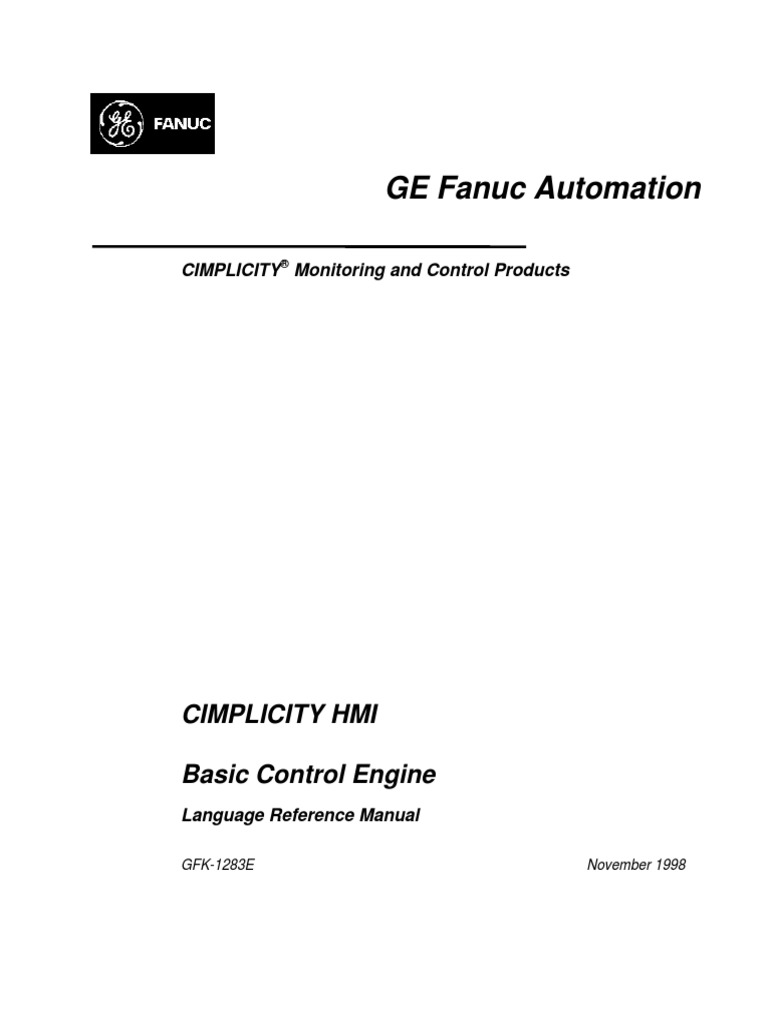 Gfk1283E - CIMPLICITY HMI Basic Control Engine Language Reference Manual | PDF | Automation ...