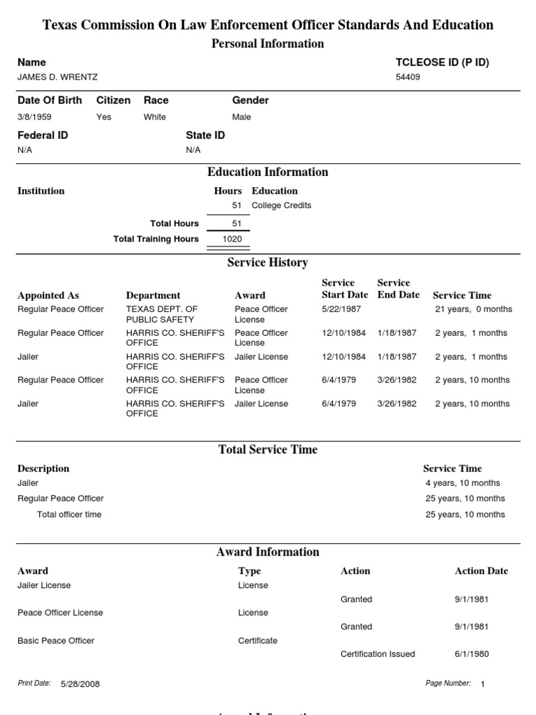 Texas Commission On Law Enforcement Officer Standards | PDF | Sheriffs ...