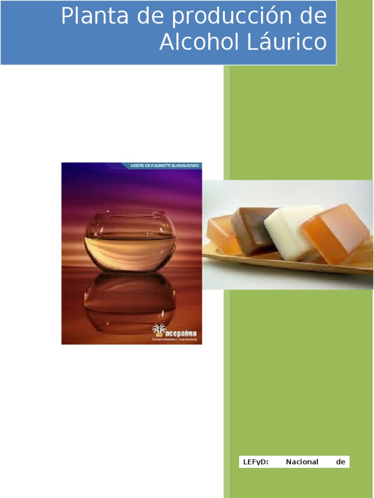 Producción de Alcohol Láurico Industrial | PDF | Motor a reacción | Ester