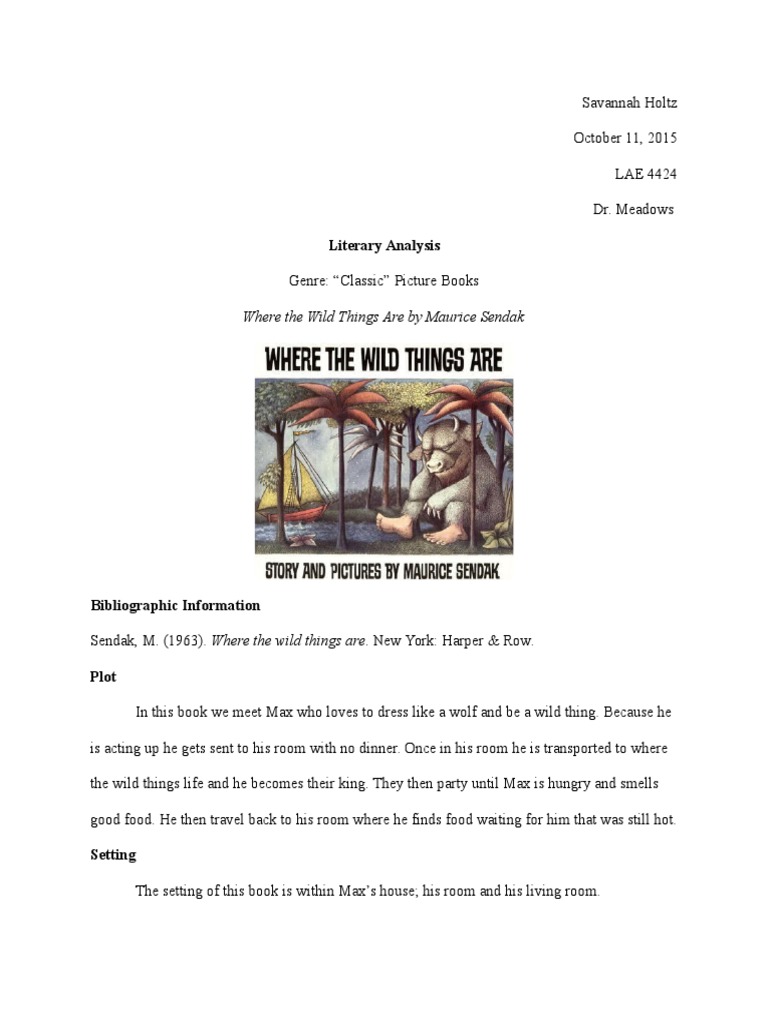 Literary Analysis of Where the Wild Things Are | PDF