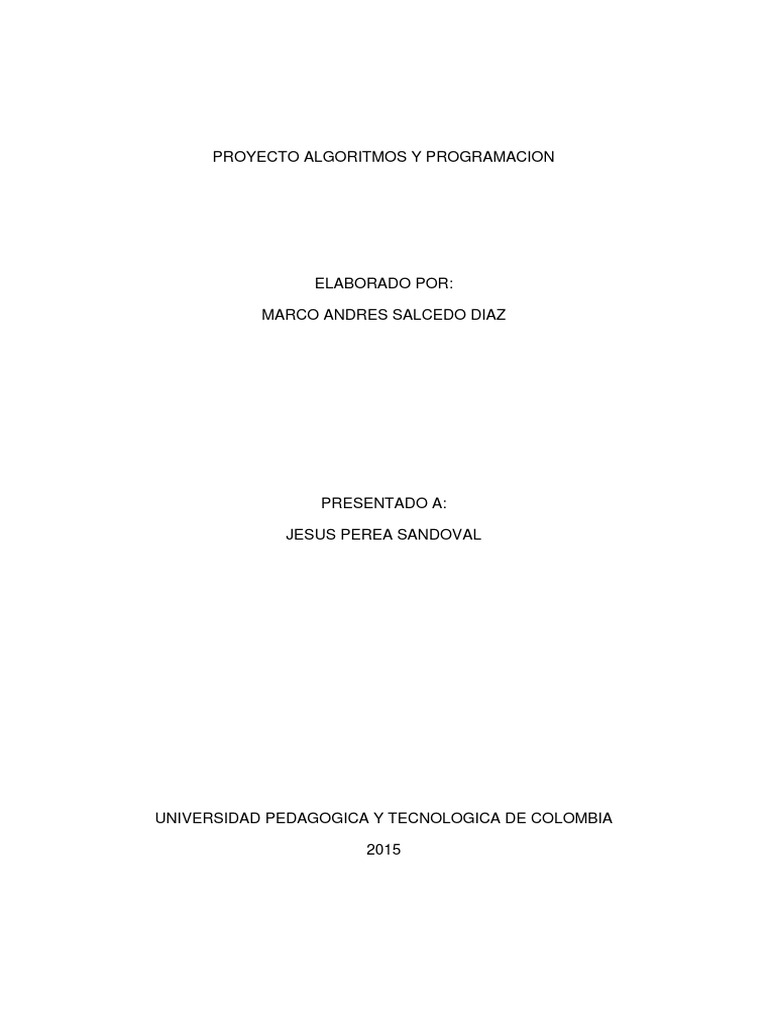 Proyecto Algoritmos y Programacion | PDF | Algoritmos | C