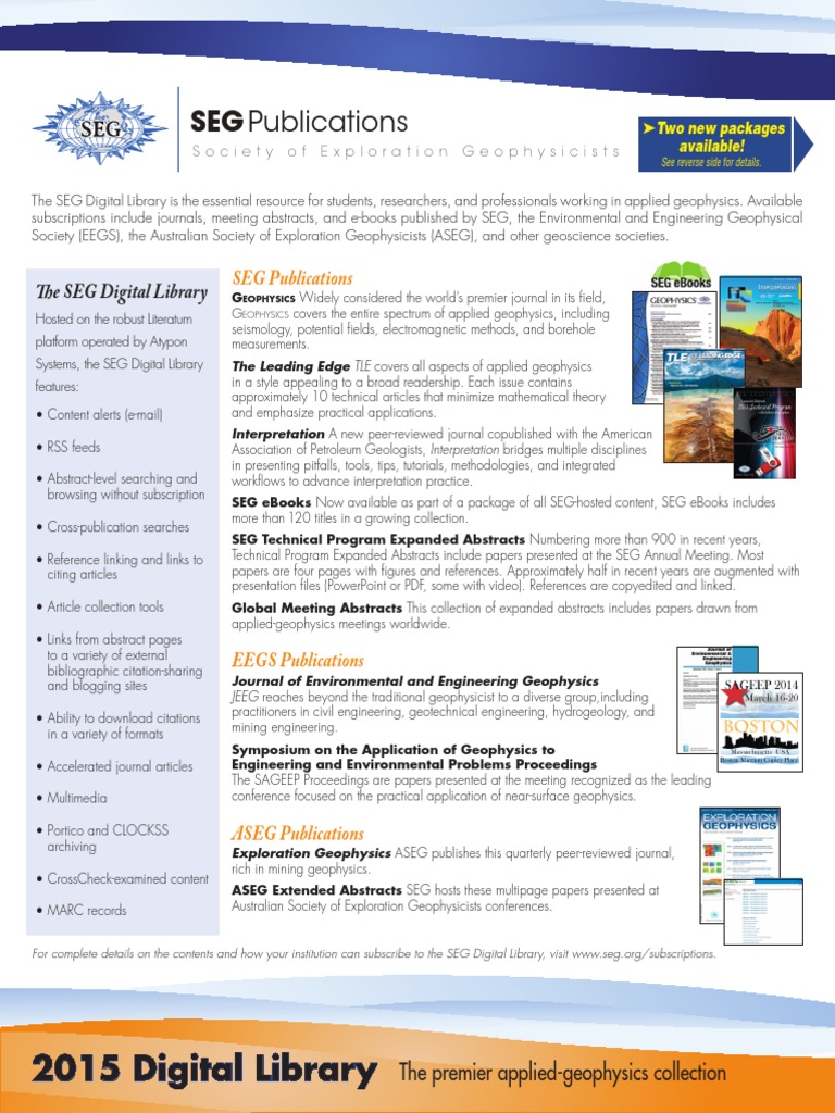 SEG Publications: 2015 Digital Library | PDF | Science And Technology ...