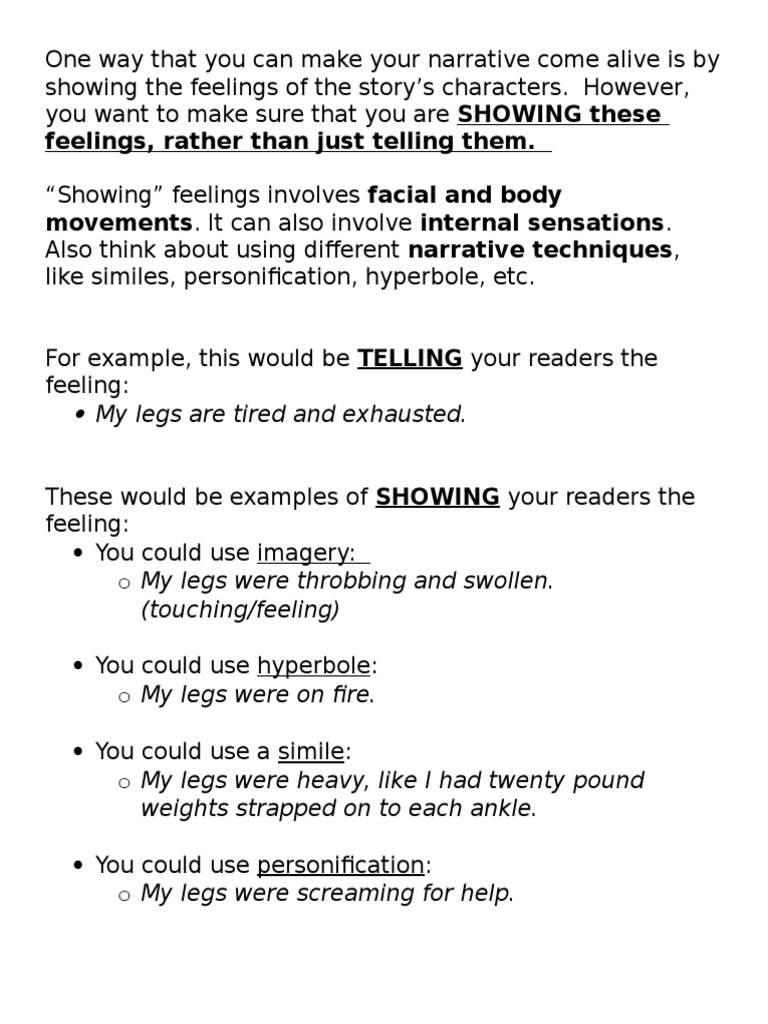 Showing Not Telling | PDF