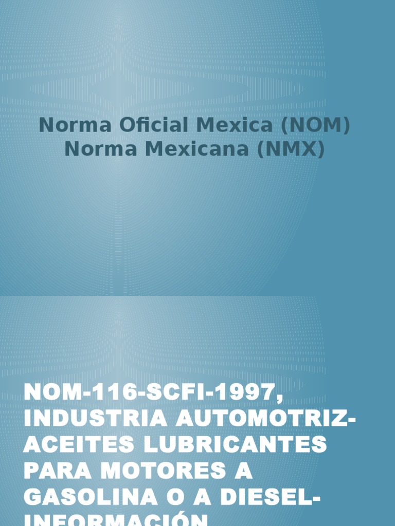Norma Oficial Mexica (NOM) y Norma Mexicana (NMX) | PDF | Tornillo ...