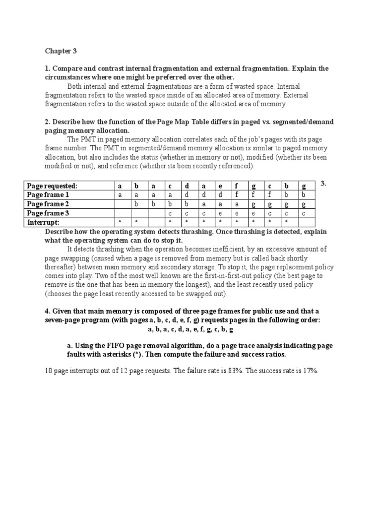 Chapter 3 Exercise Answers 1 - 6 | PDF | Computer Hardware | Operating System Technology