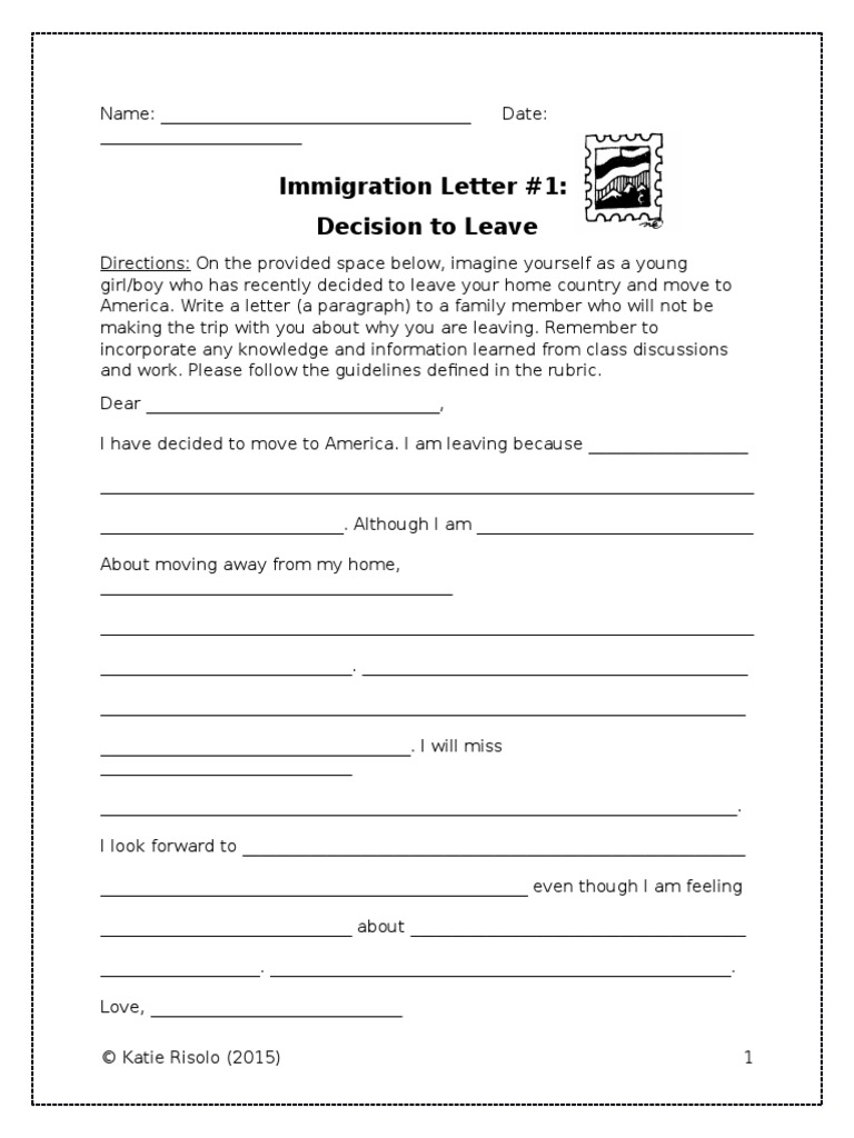 Immigration Letters Handout Modified | PDF