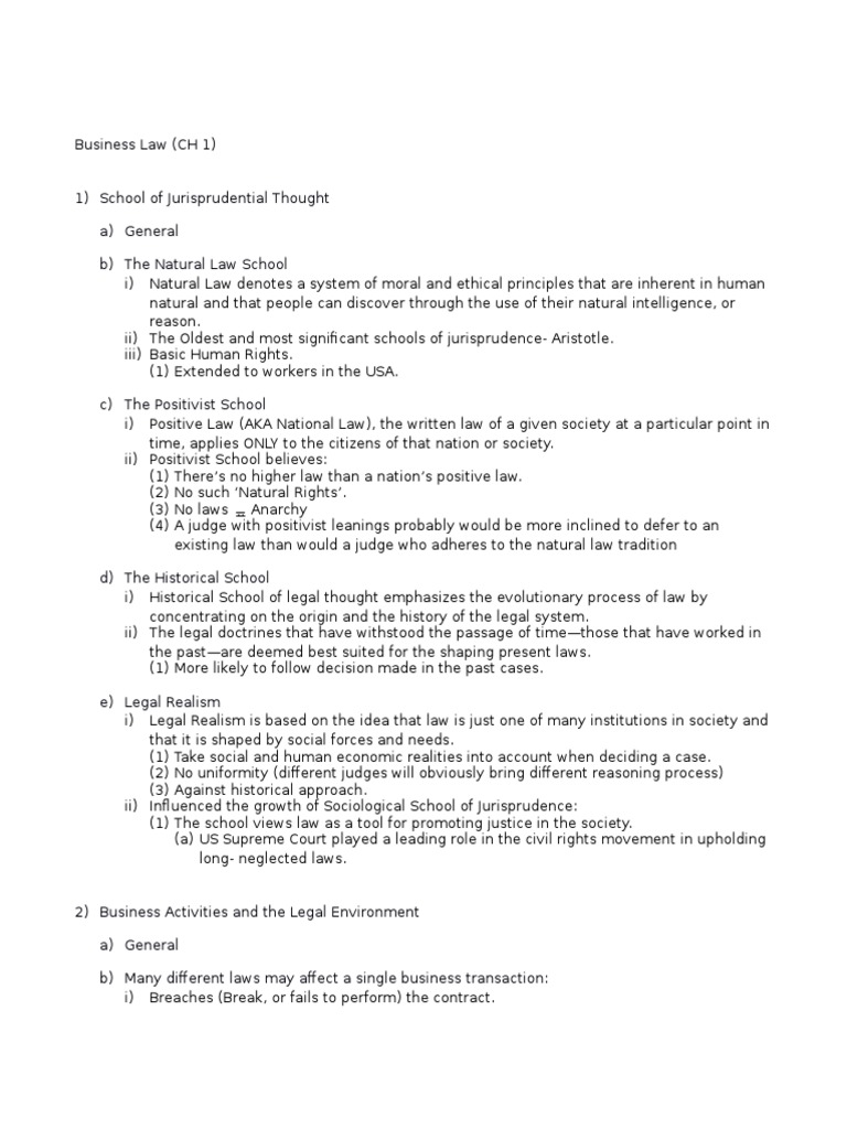 Business Law NOTES CH1 | PDF | Precedent | Equity (Law)