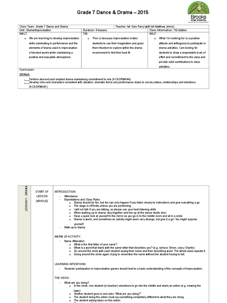 Year 7 Drama Unit New | PDF