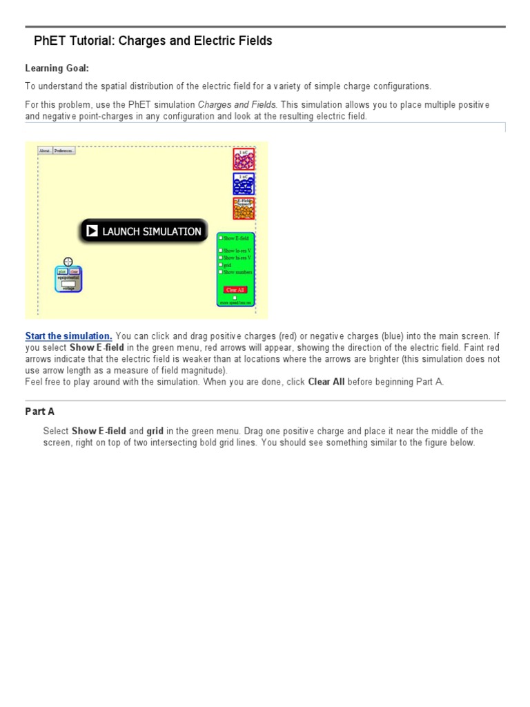 PhET Charges and Electric Fields Guide | PDF | Electric Field ...
