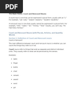 Count and Non-Count Nouns, Quantifiers | PDF | Noun | Plural