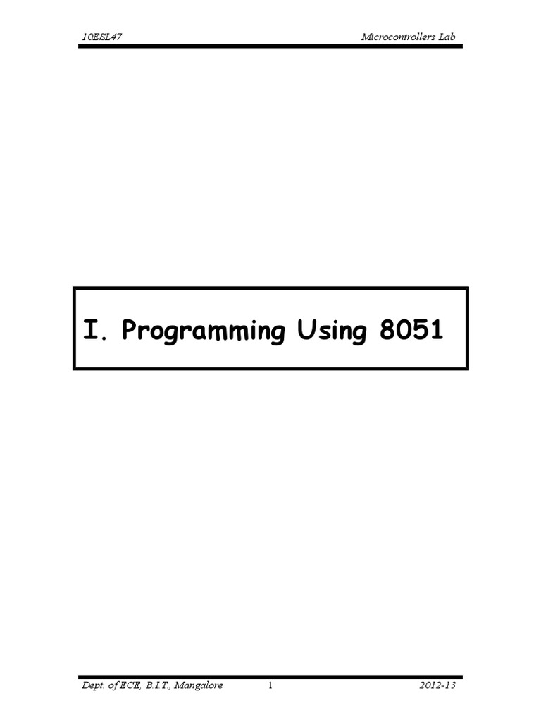 Microcontroller Programs | PDF | Embedded System | Instruction Set