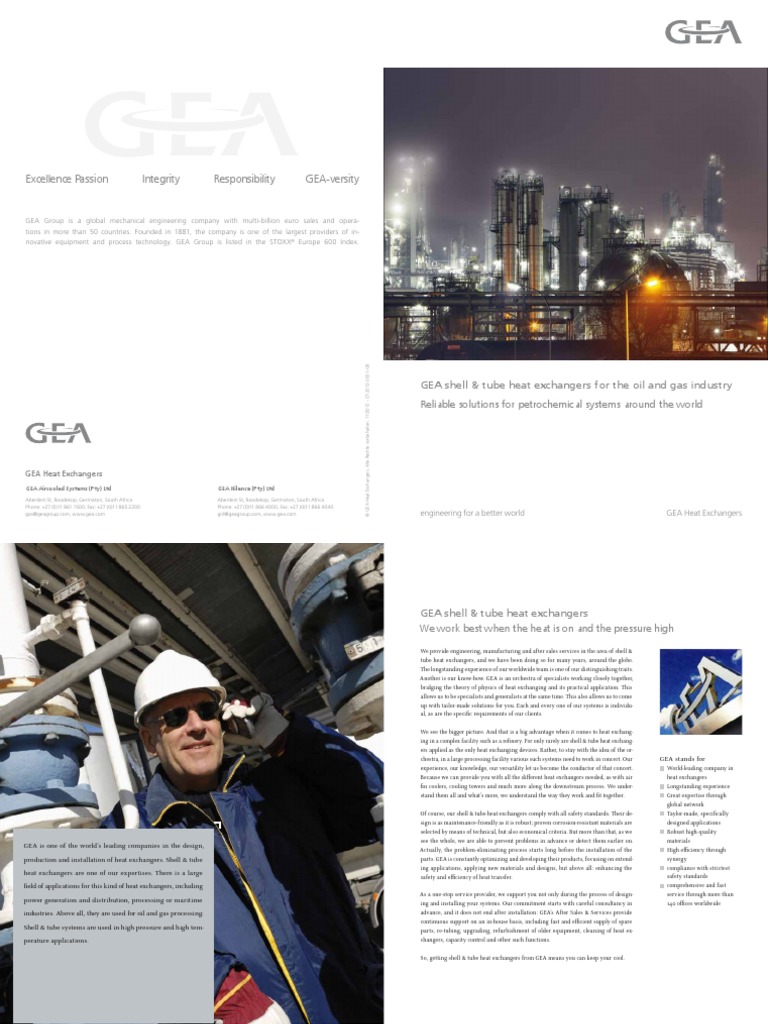 GEA Shell and Tube Heat Exchangers For The Oil and Gas Industry | PDF ...