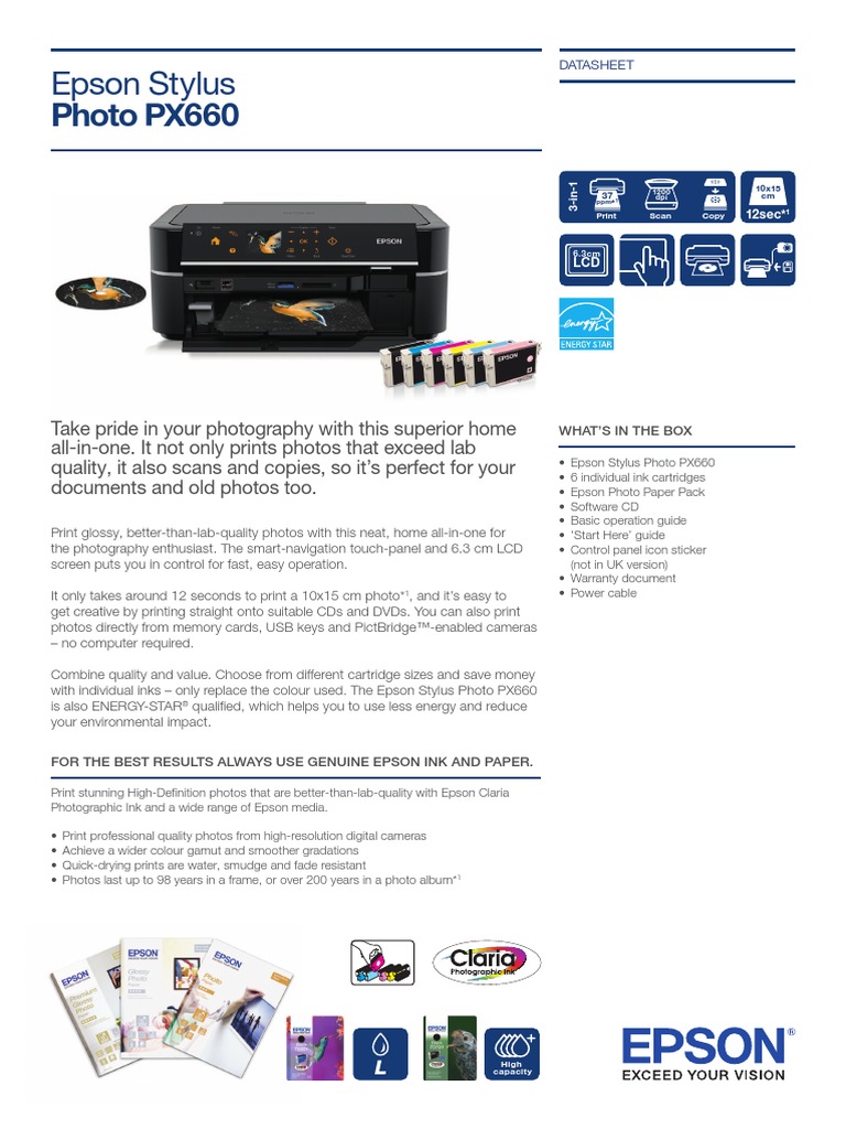 Epson Stylus Photo PX660 Brochures 2 | PDF | Secure Digital | Printer ...