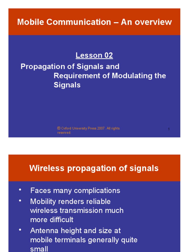 Mobile Communication - An Overview: Lesson 02 Propagation of Signals ...