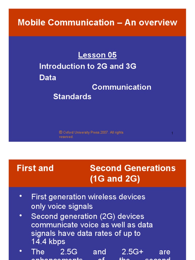 Mobile Communication - An Overview: Lesson 05 Introduction To 2G and 3G ...