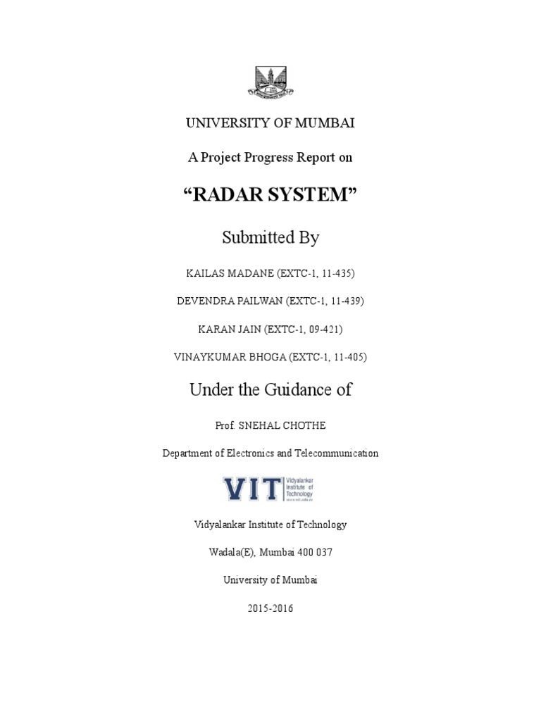 Radar Progress Report | PDF | Arduino | Radar
