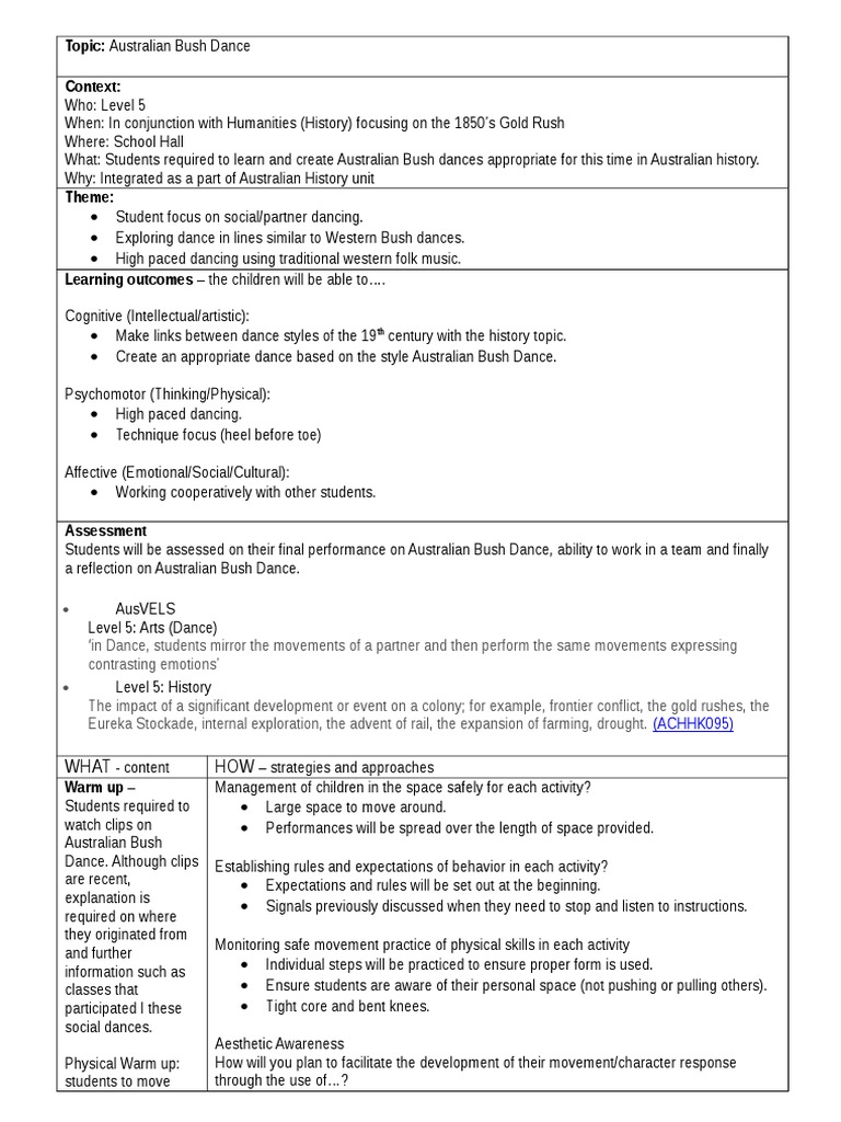 Exploring Australian Bush Dance in Schools | PDF | Dances | Emotions