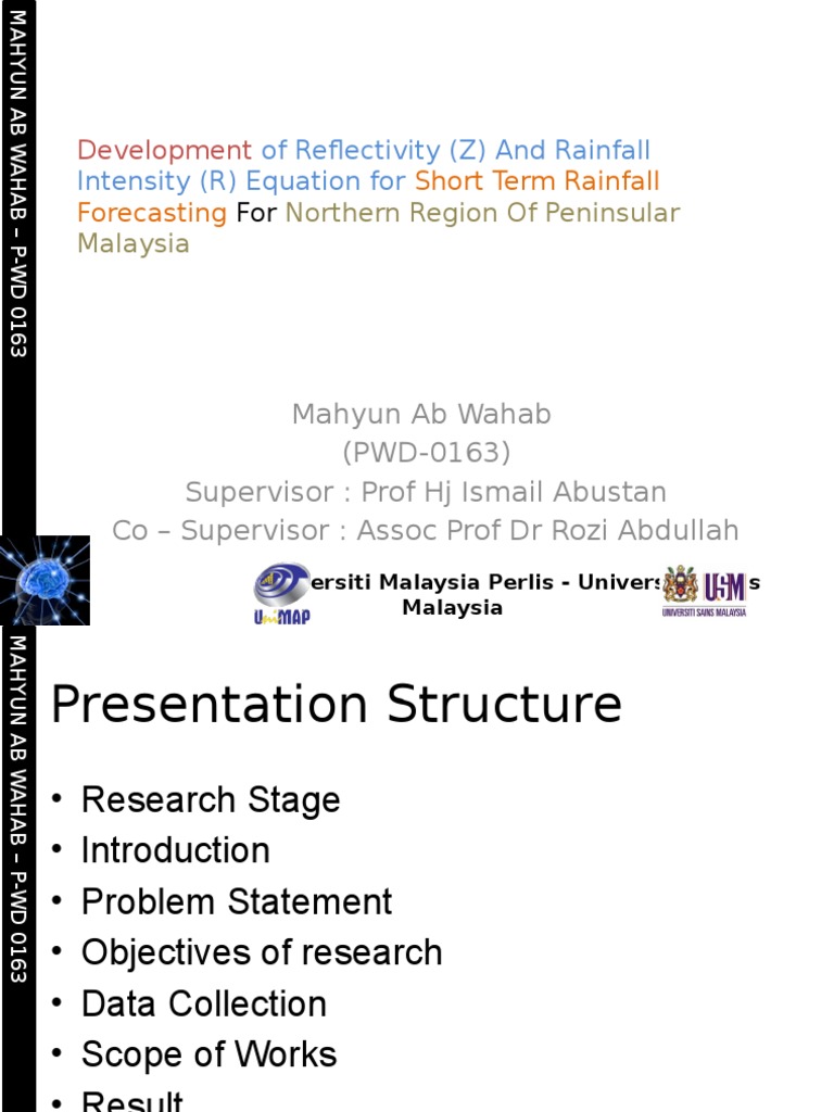 Development of Reflectivity (Z) and Rainfall Intensity (R) Equation For ...