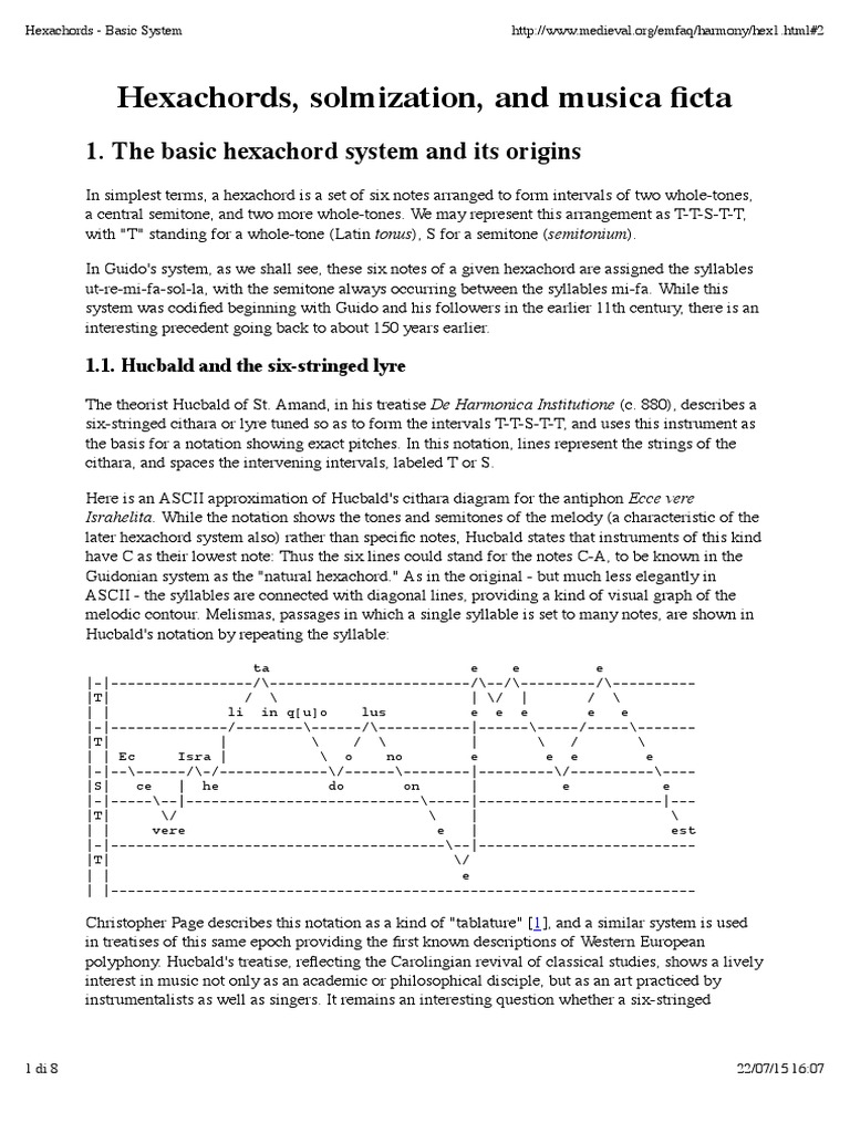 Hexachords - Basic System | Mode (Music) | Musical Scales
