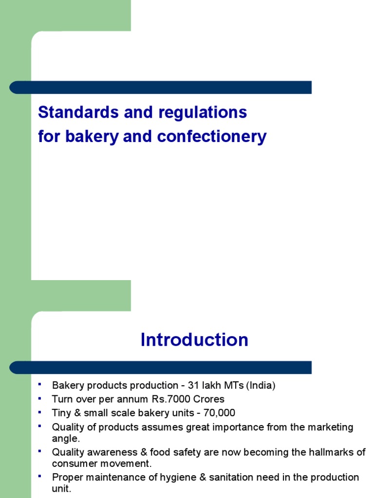 Standards and Regulations For Bakery and Confectionery L | PDF ...
