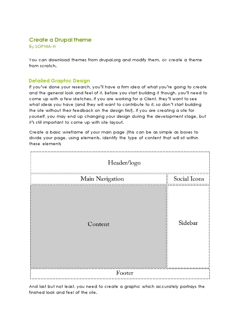 Create A Drupal Theme: Detailed Graphic Design | PDF | Cascading Style Sheets | Software Development