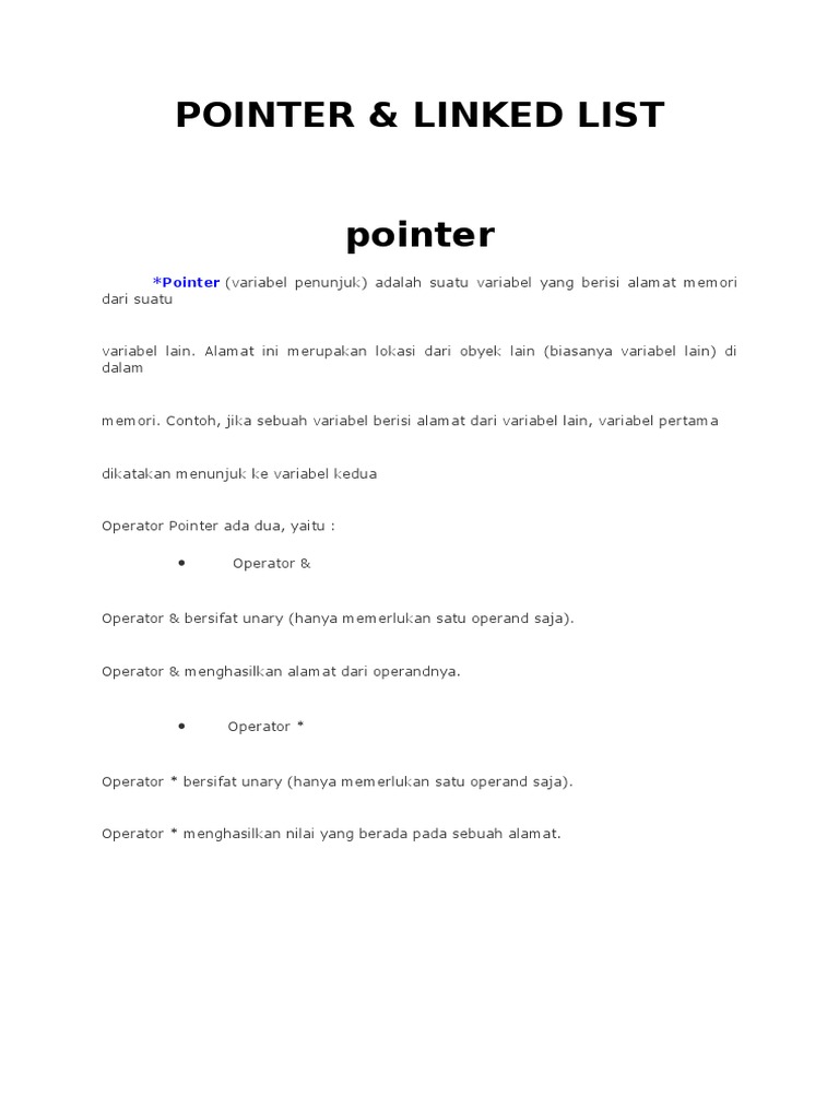 Pointer Dan Linked List | PDF | Komputer