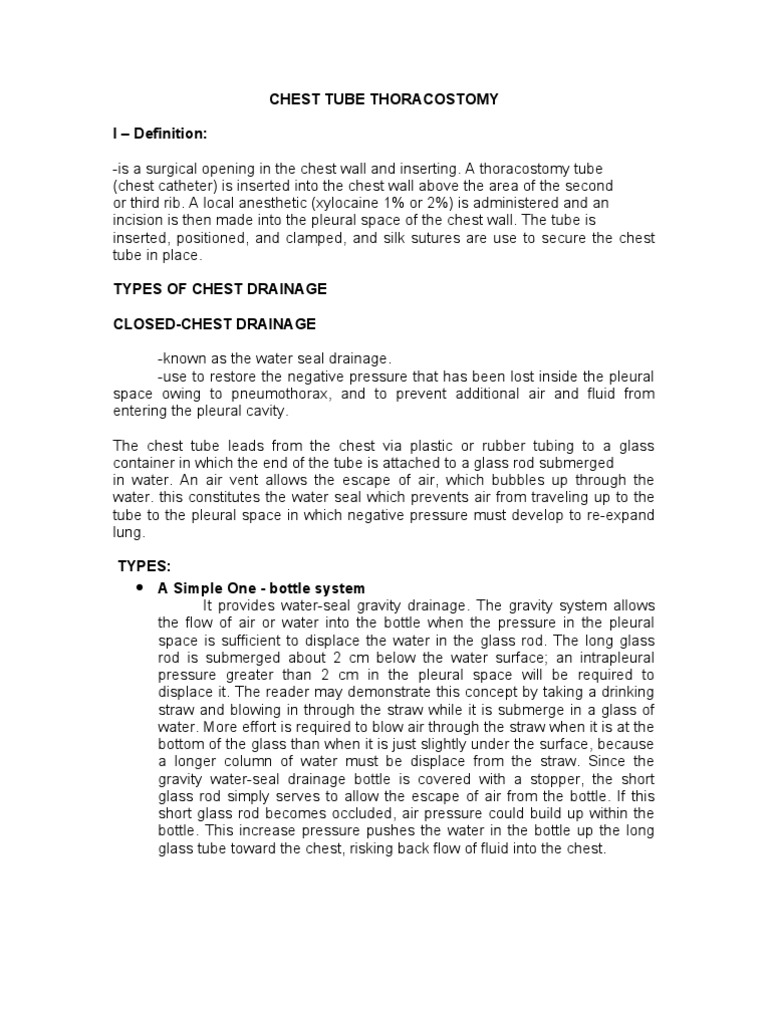 Chest Tube Thoracostomy Guide | PDF | Thorax | Medical Specialties