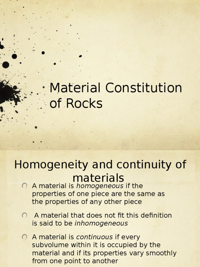 Material Constitution of Rock | Download Free PDF | Stress (Mechanics ...