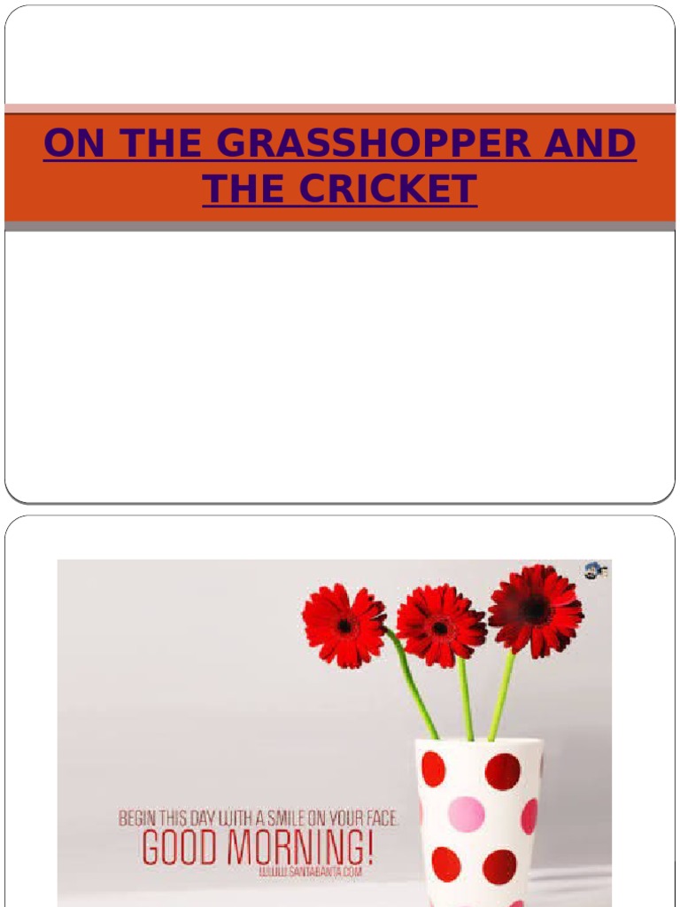 On The Grasshopper and The Cricket | PDF | John Keats | Poetry