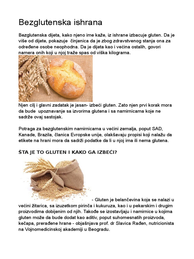 Bezglutenska Ishrana | PDF