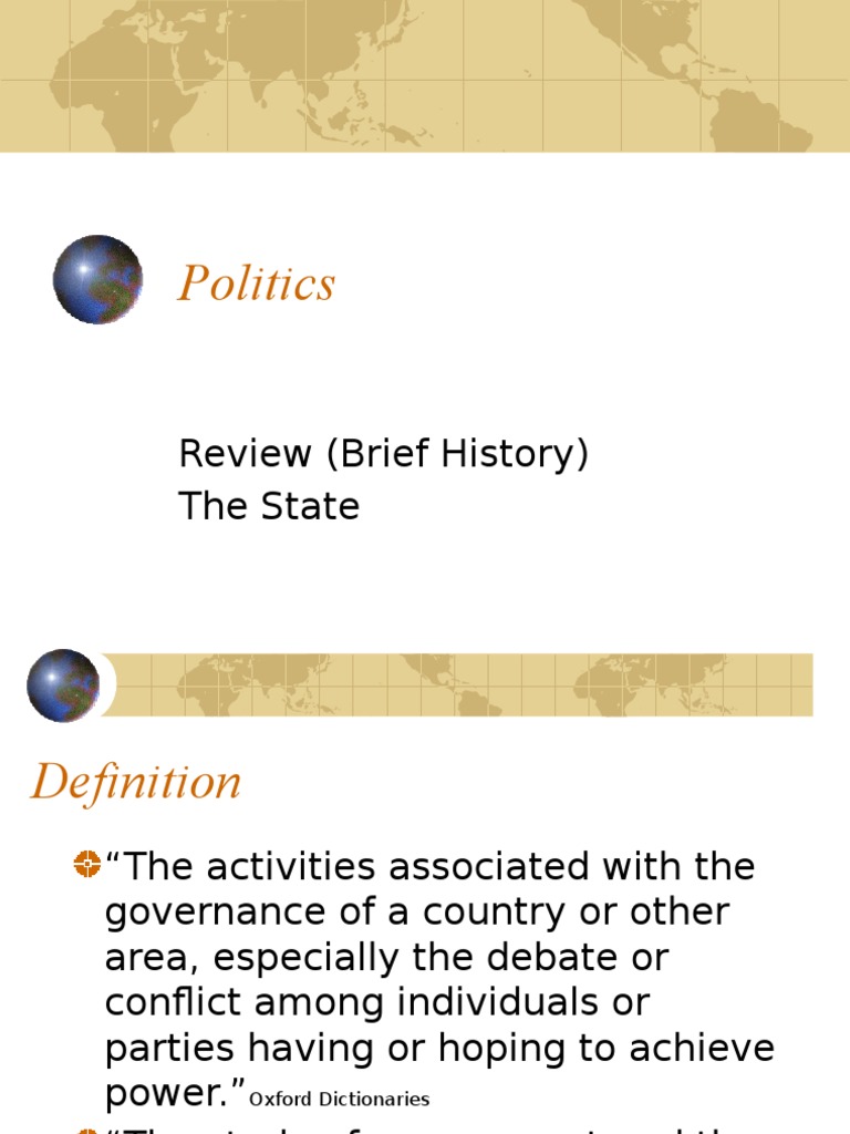 Politics: Review (Brief History) The State | PDF | Leadership ...