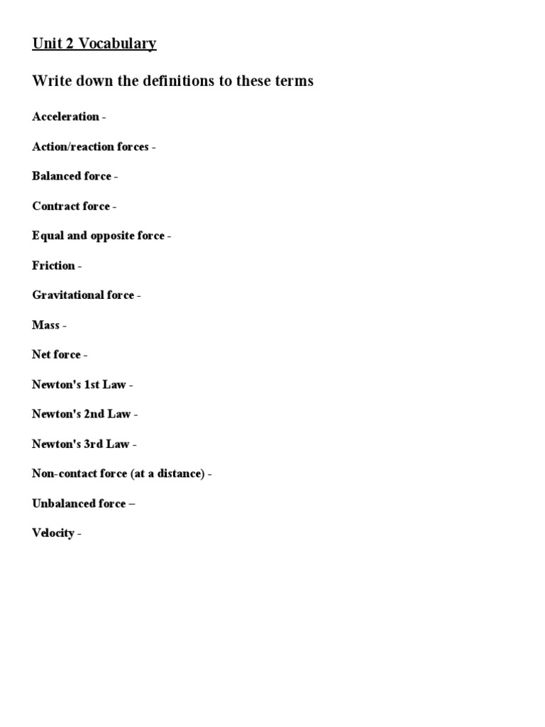 Physics Vocabulary Definitions Guide | PDF | Philosophy