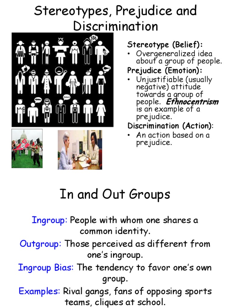 Powerpoint 15-16 Stereotypes Prejudice and Discrimination | PDF | Self ...