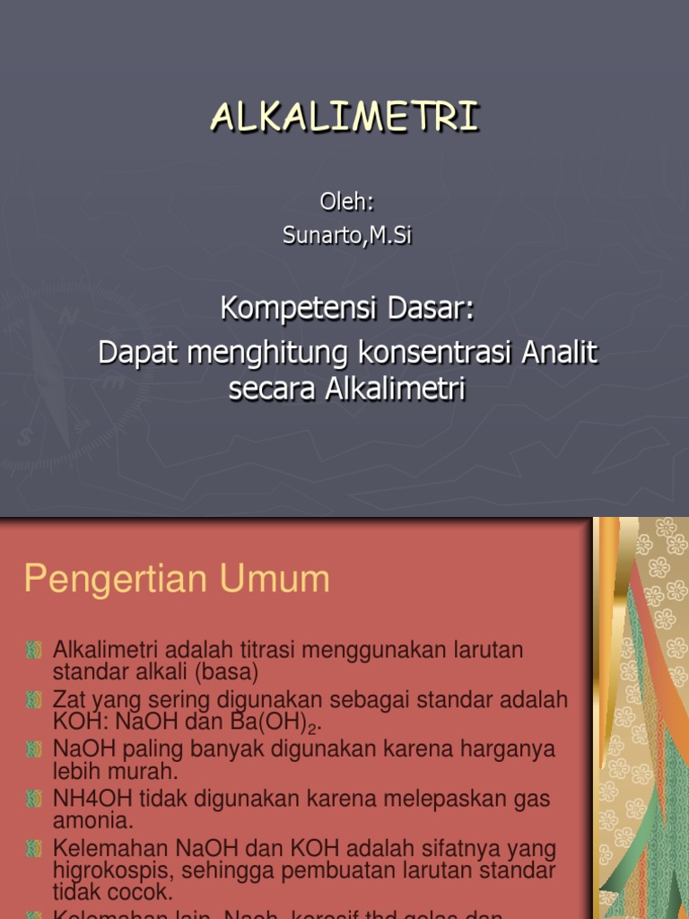 Modul Kimia Analisis Titrasi Alkalimetri | PDF | Sains & Matematika