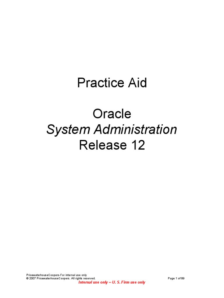 Oracle System Administration Practice Aid | Download Free PDF | Oracle Database | Databases