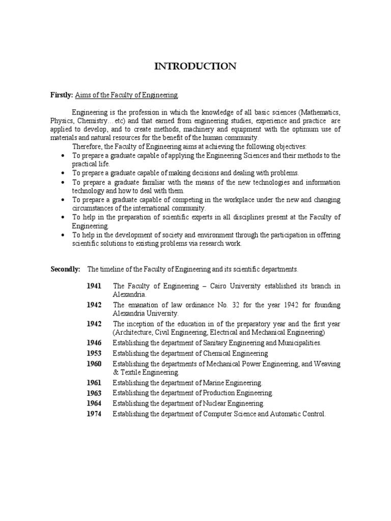 Alexandria University Engineering Overview | PDF | Machines | Engineering