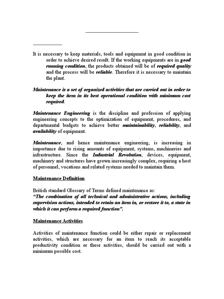 A Comprehensive Overview of Preventive Maintenance: Definitions, Objectives, Types and the Role ...
