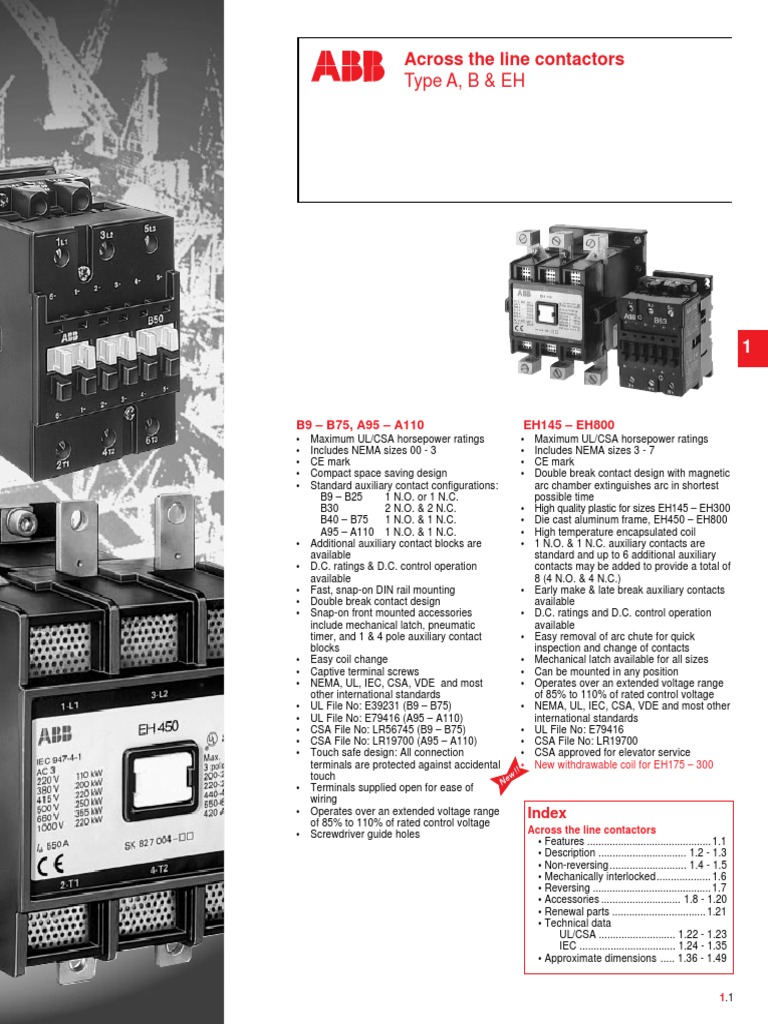 Contactors ABB | PDF | Relay | Switch