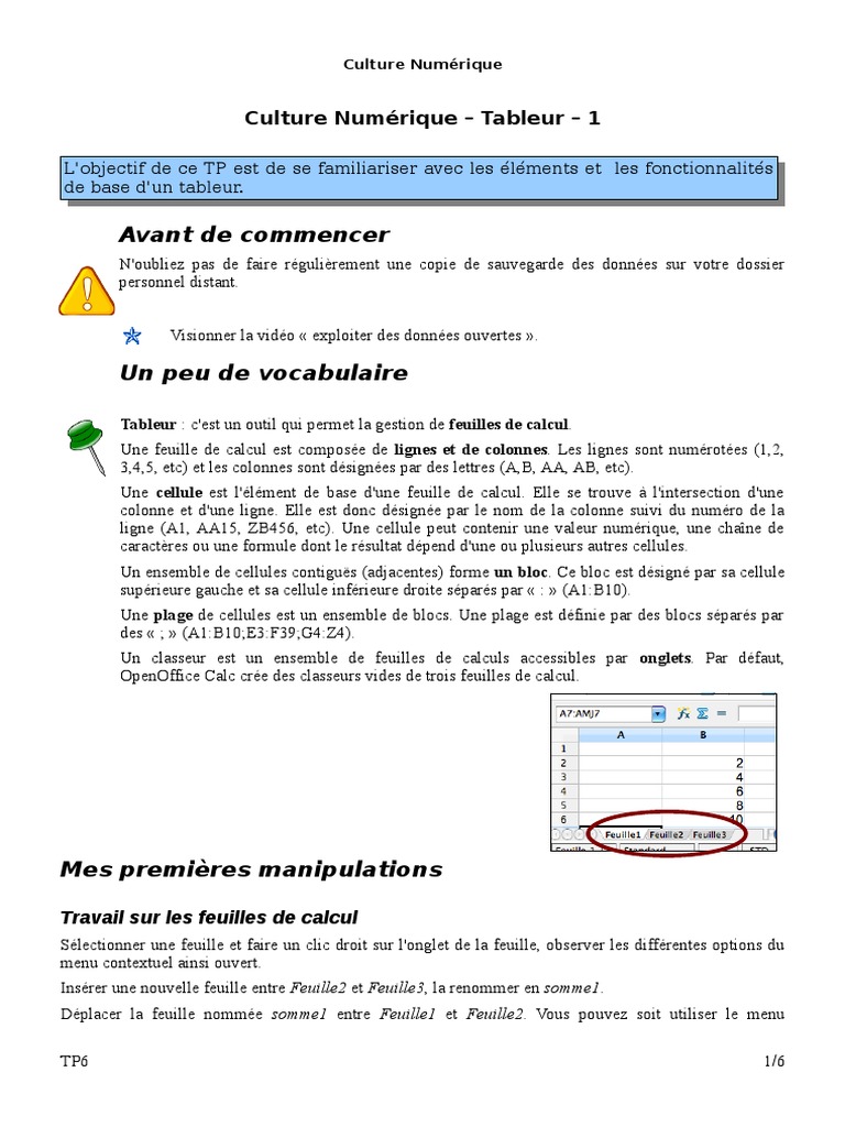 tp1 Tableur PDF | PDF | Somme (arithmétique) | Feuille de calcul